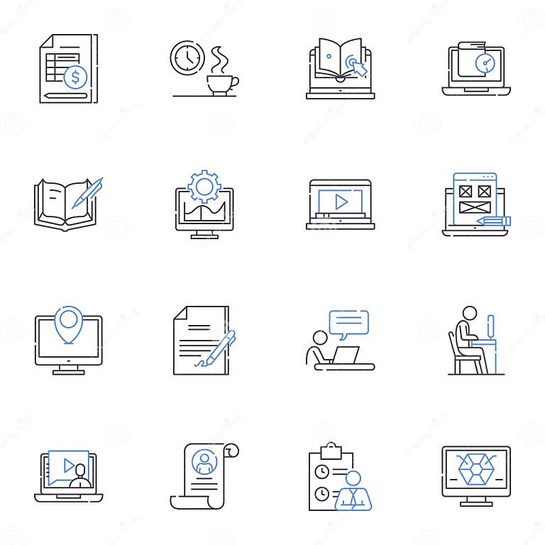 Protocol Line Icons Collection. Standardization, Conduct, Systemization ...