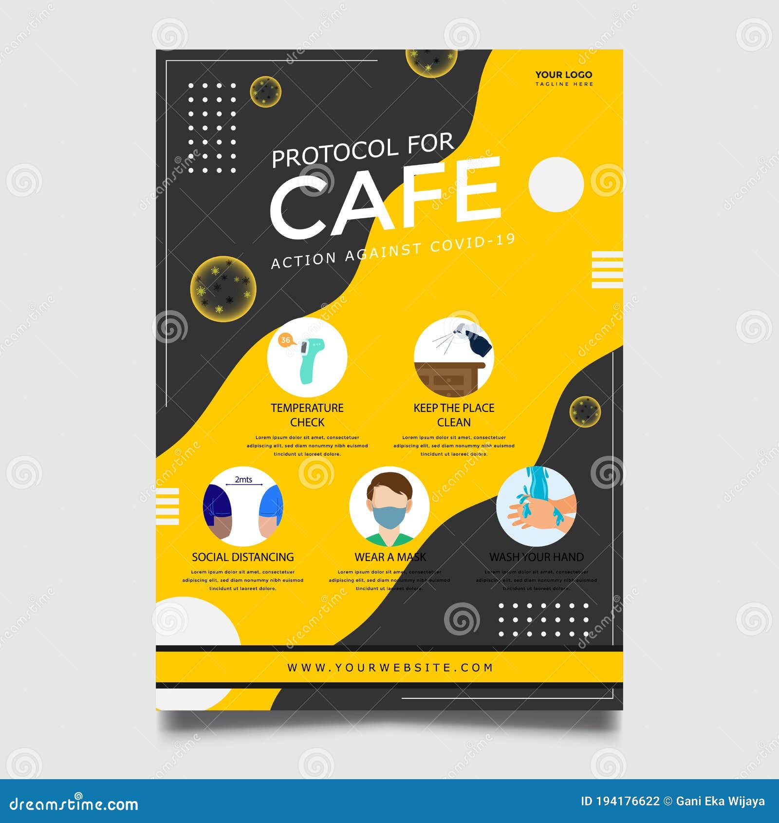 Protocol Poster for Cafe Template. Stock Vector - Illustration of ...
