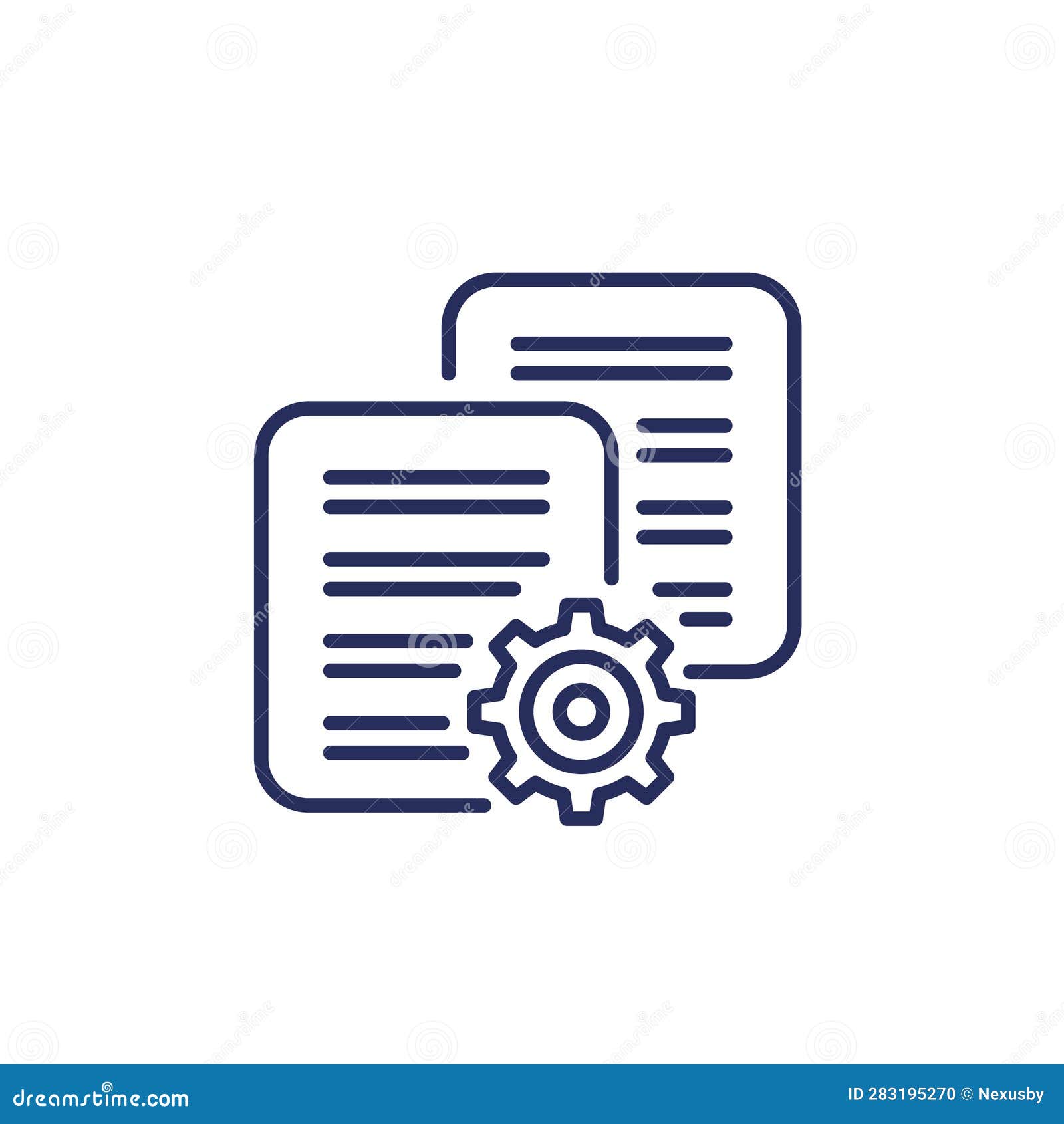 Protocols Line Icon with Documents Stock Vector - Illustration of icon ...