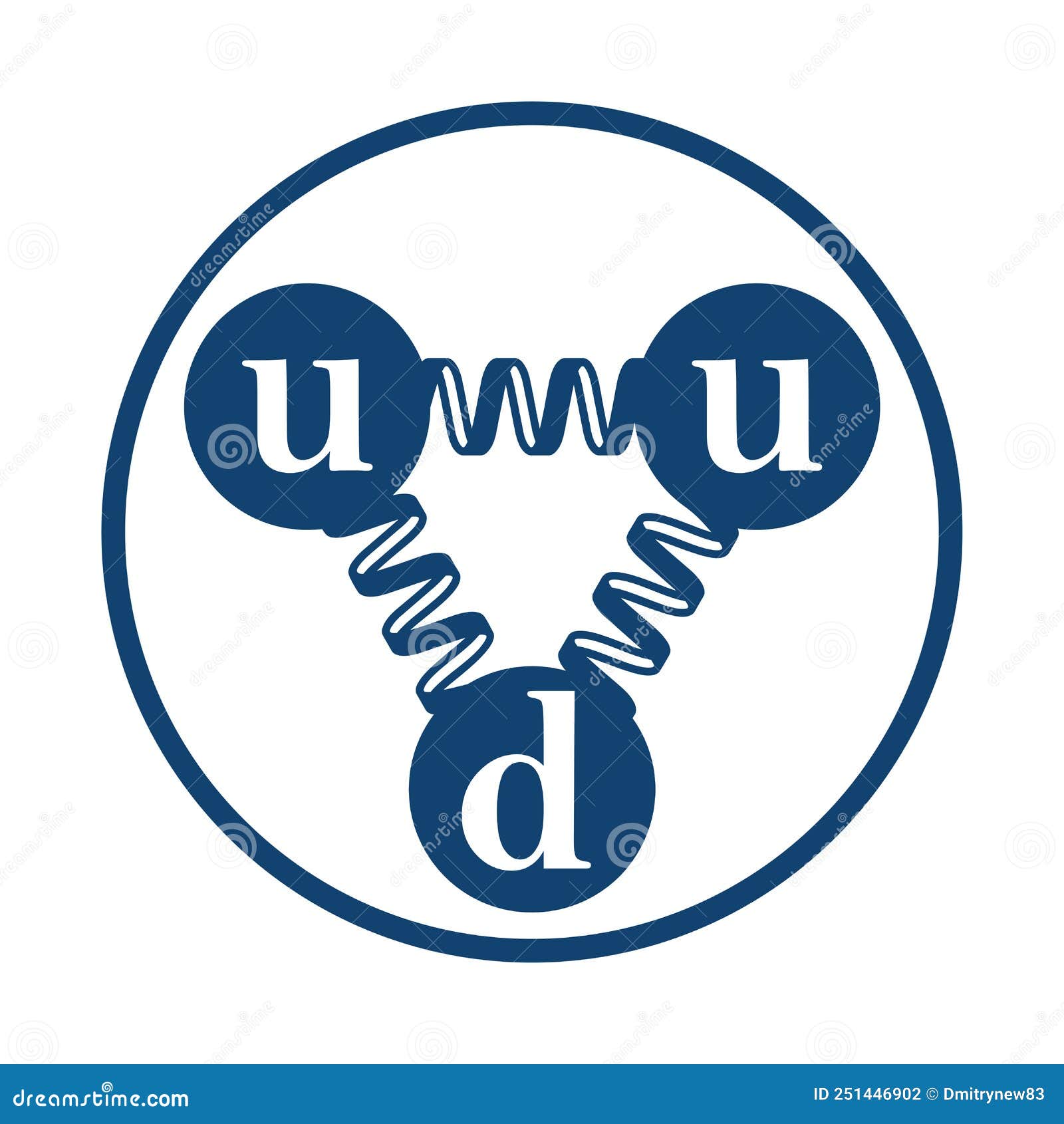 Proton Quarks Schematical Icon Vector Illustration | CartoonDealer.com ...