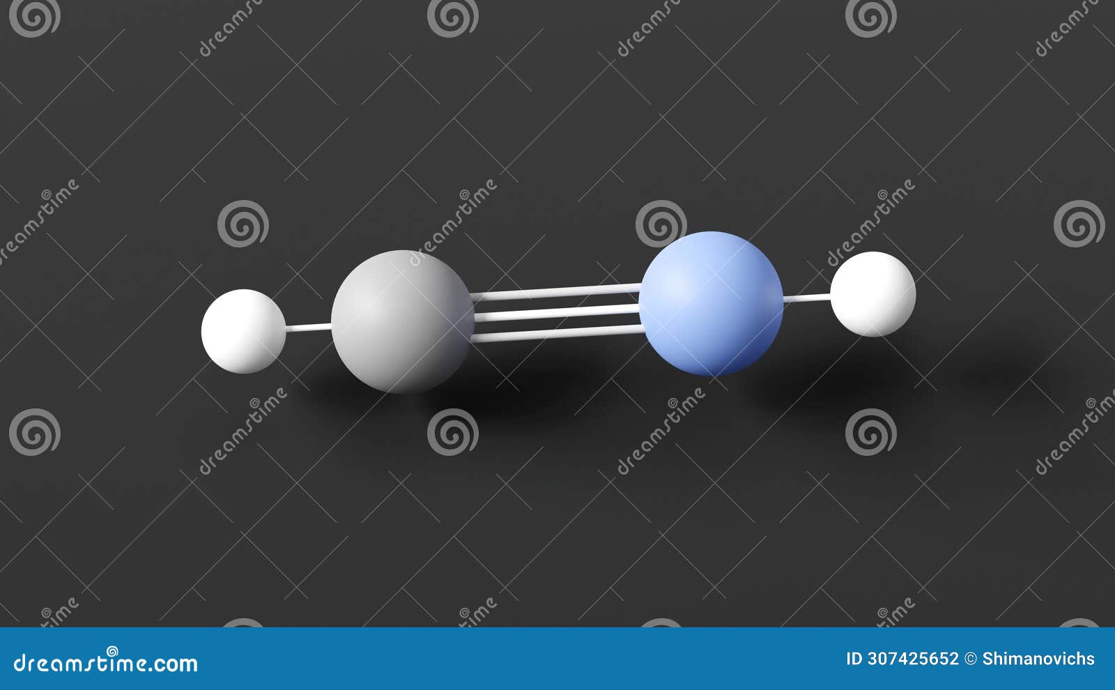 Protonated Hydrogen Cyanide Molecule, Molecular Structures, Molecular ...