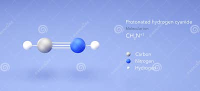 Protonated Hydrogen Cyanide Molecule, Molecular Structures, Molecular ...