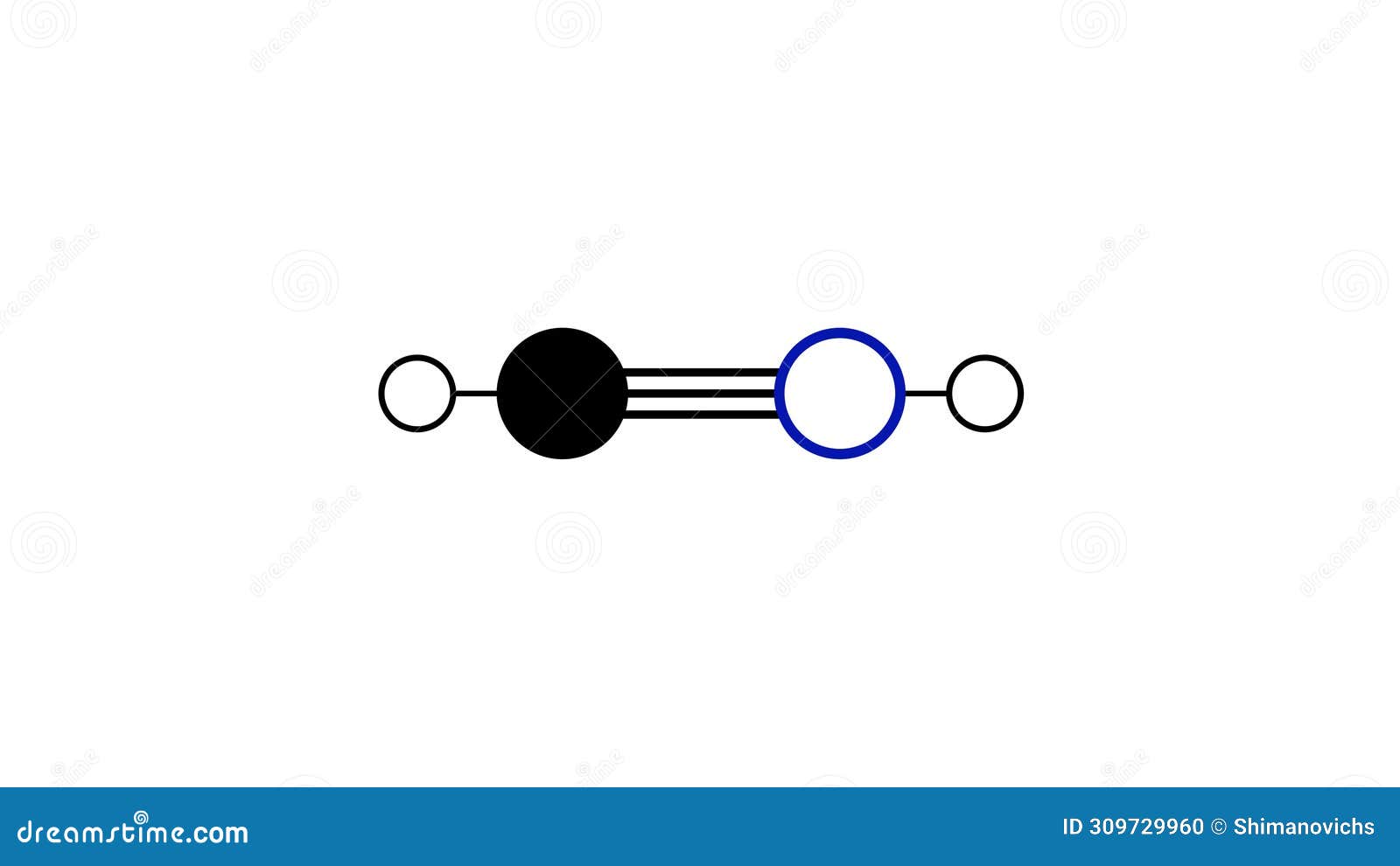 Protonated Hydrogen Cyanide Molecule, Structural Chemical Formula, Ball ...