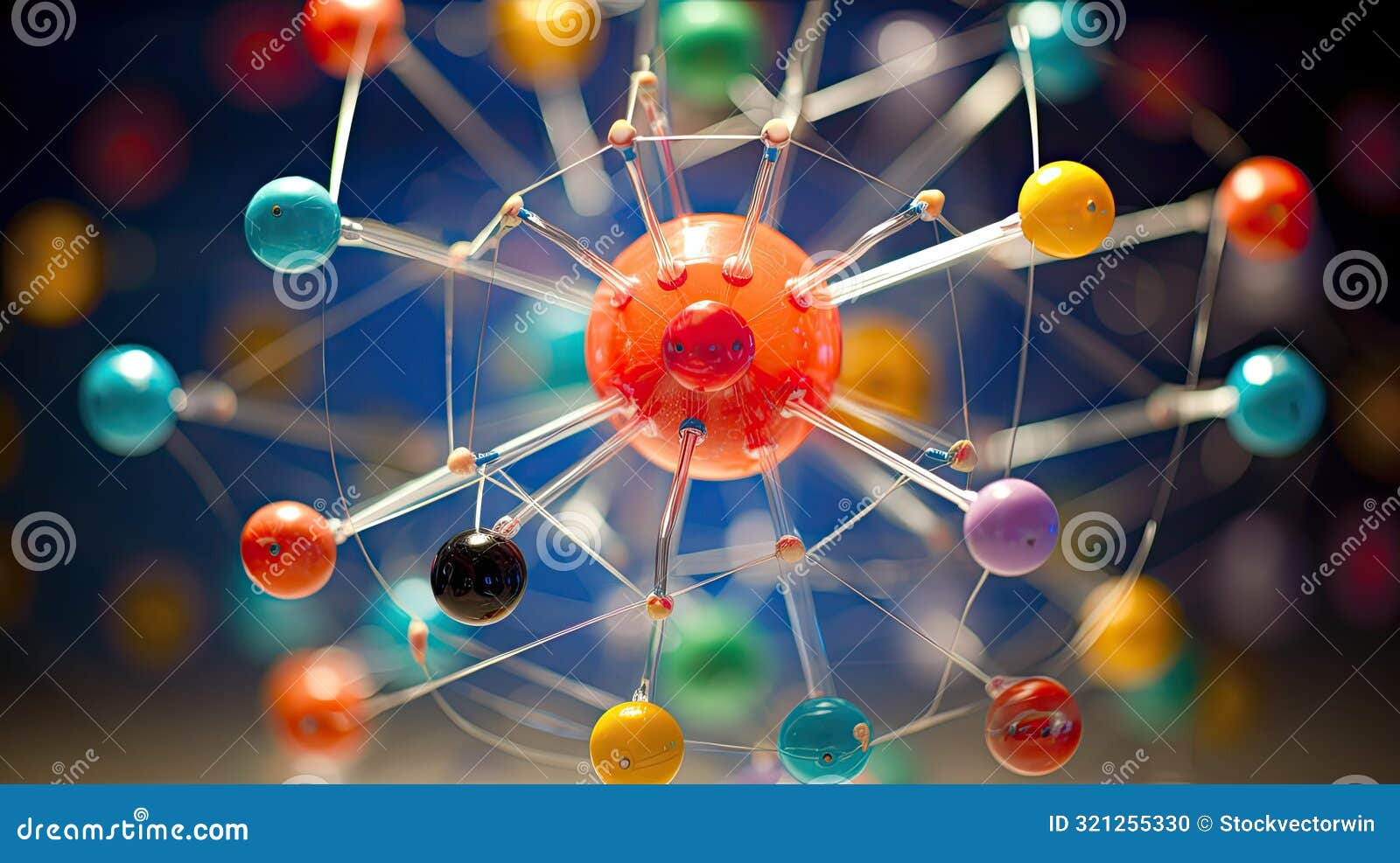 Protons atom model stock illustration. Illustration of element - 321255330
