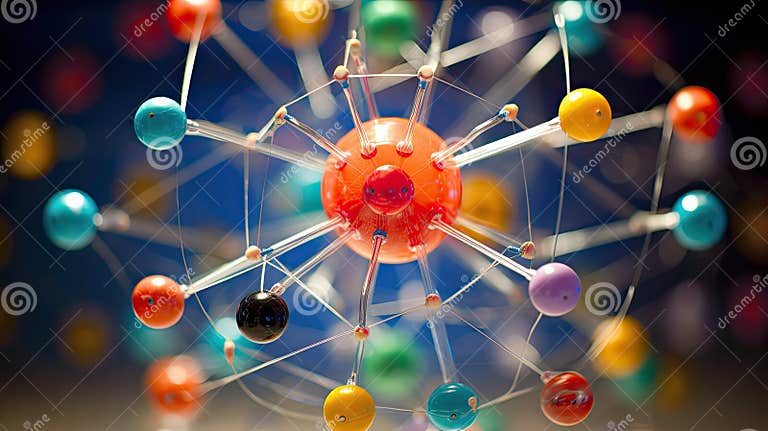 Protons atom model stock illustration. Illustration of element - 321255330