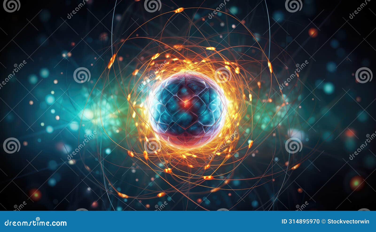 Protons atom structure stock illustration. Illustration of structure ...