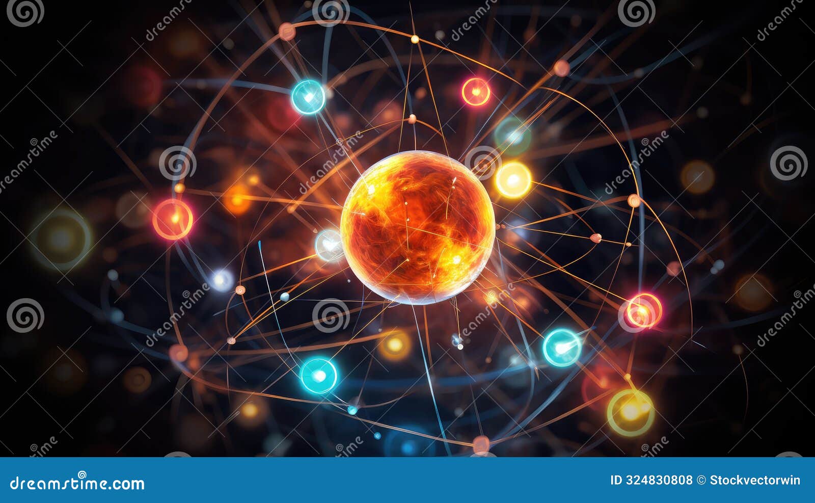 Protons atomic structure stock illustration. Illustration of ...