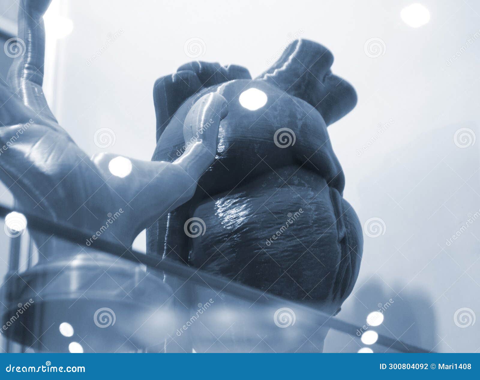 Prototype Art Object 3D Printed Melted Blue Plastic. Model Created 3D ...