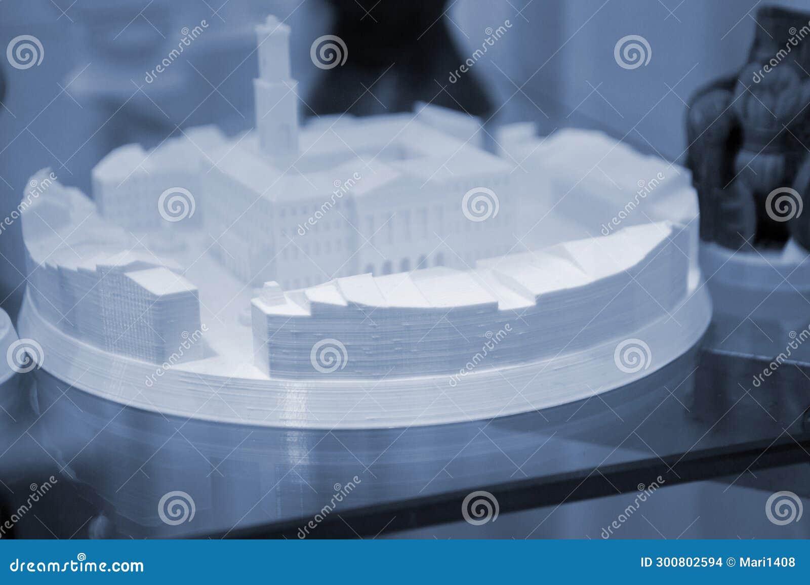 Prototype Building 3D Printed from Melted White Color Close-up Model ...