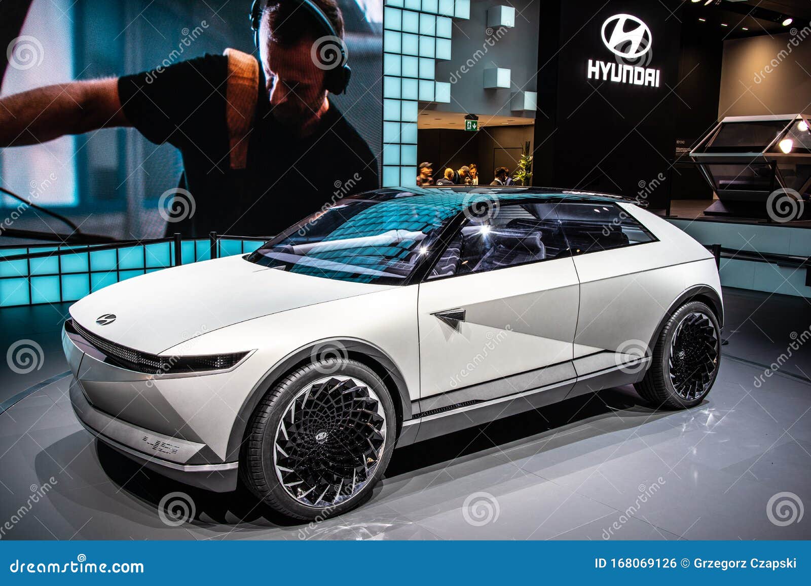 Prototype Car Hyundai 45 EV Electric SUV Concept Car with Retro ... Prototype Car Hyundai 45 EV Electric SUV Concept Car with Retro ...