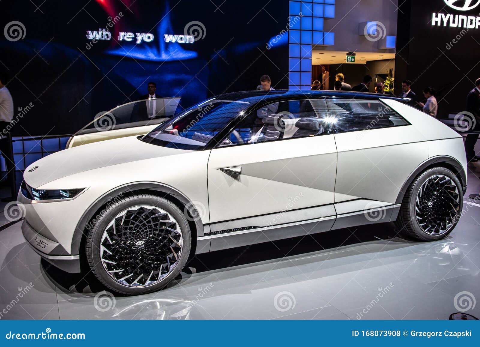 Prototype Car Hyundai 45 EV Electric SUV Concept Car with Retro ... Prototype Car Hyundai 45 EV Electric SUV Concept Car with Retro ...