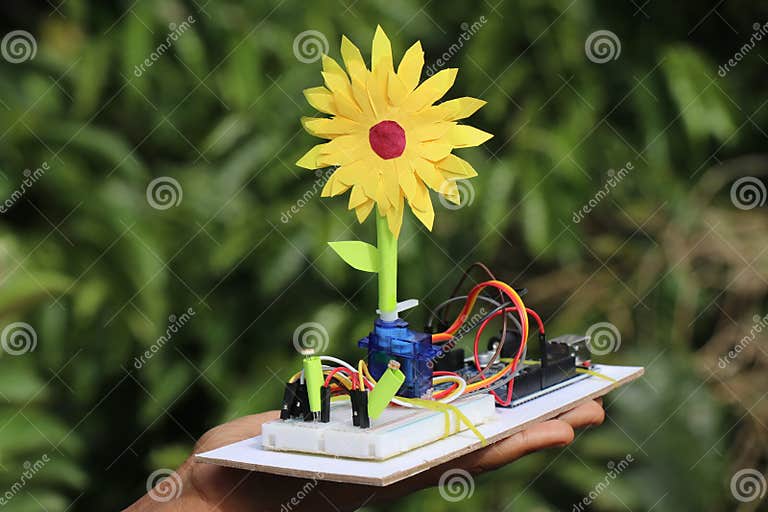 Prototype of Electronic Sunflower Made Using LDR Sensor and Servo. Working Model Arduino ...