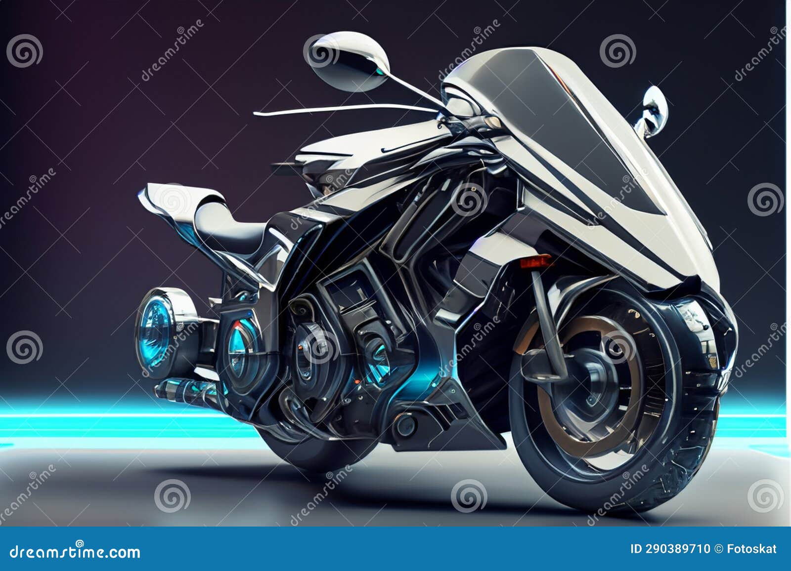 Prototype of Futuristic Motorcycle AI Generated Stock Illustration ...