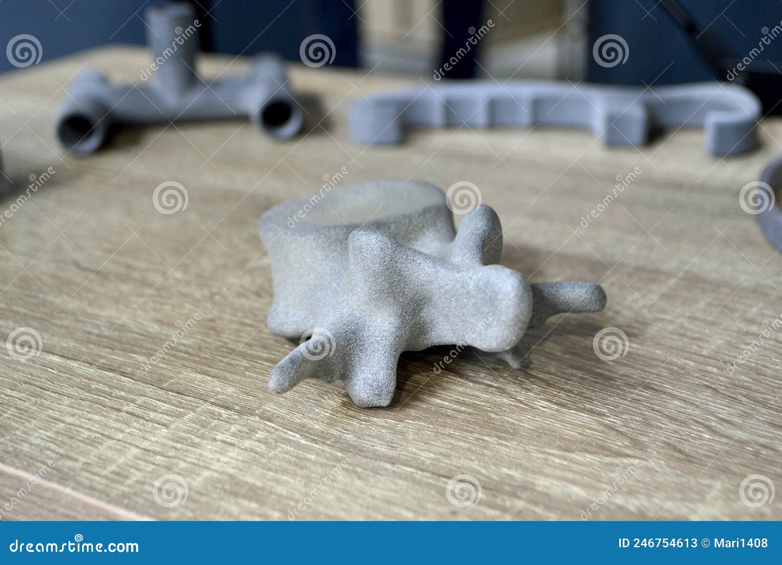 Prototype Human Spine Bone Printed on 3D Printer. Model Printed on 3D ...
