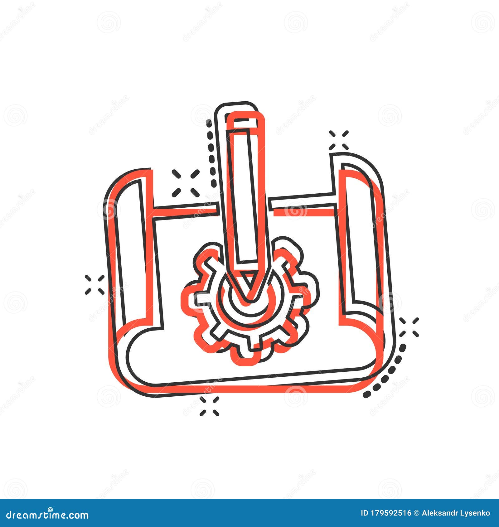 Prototype Icon in Comic Style. Startup Cartoon Vector Illustration on ...