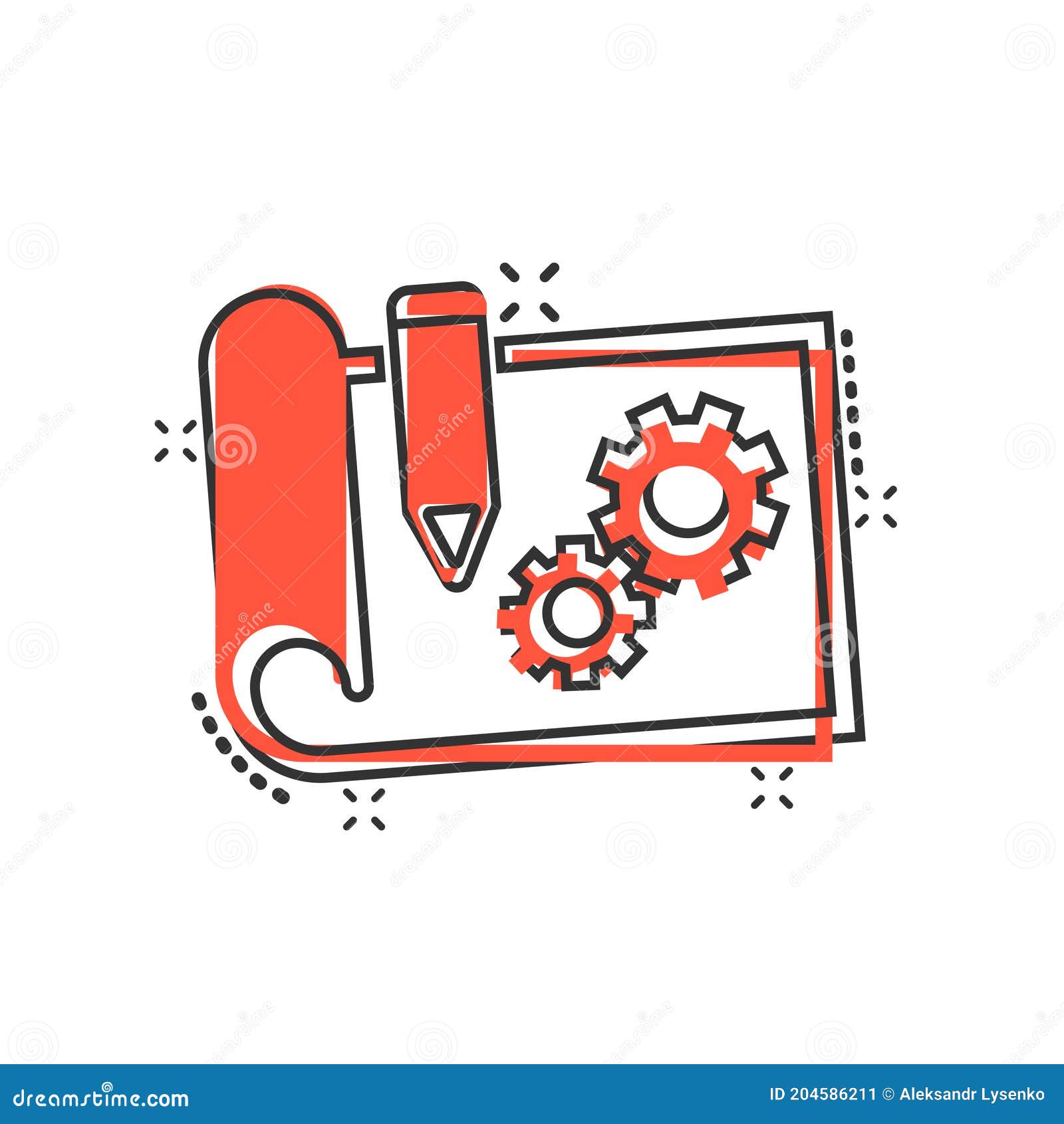 Prototype Icon in Comic Style. Startup Cartoon Vector Illustration on ...