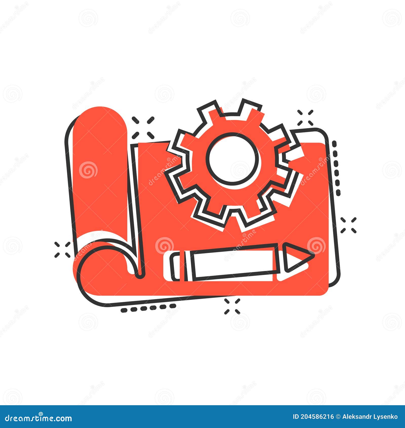 Prototype Icon in Comic Style. Startup Cartoon Vector Illustration on ...