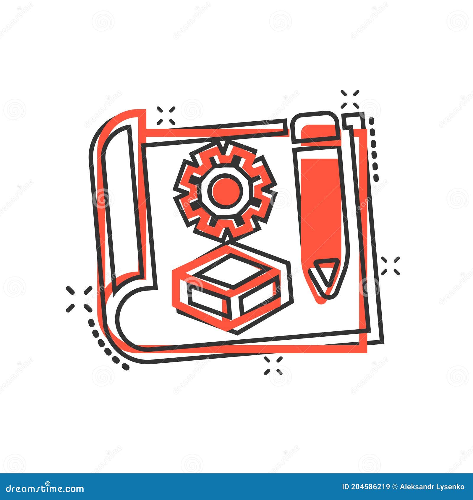 Prototype Icon in Comic Style. Startup Cartoon Vector Illustration on ...