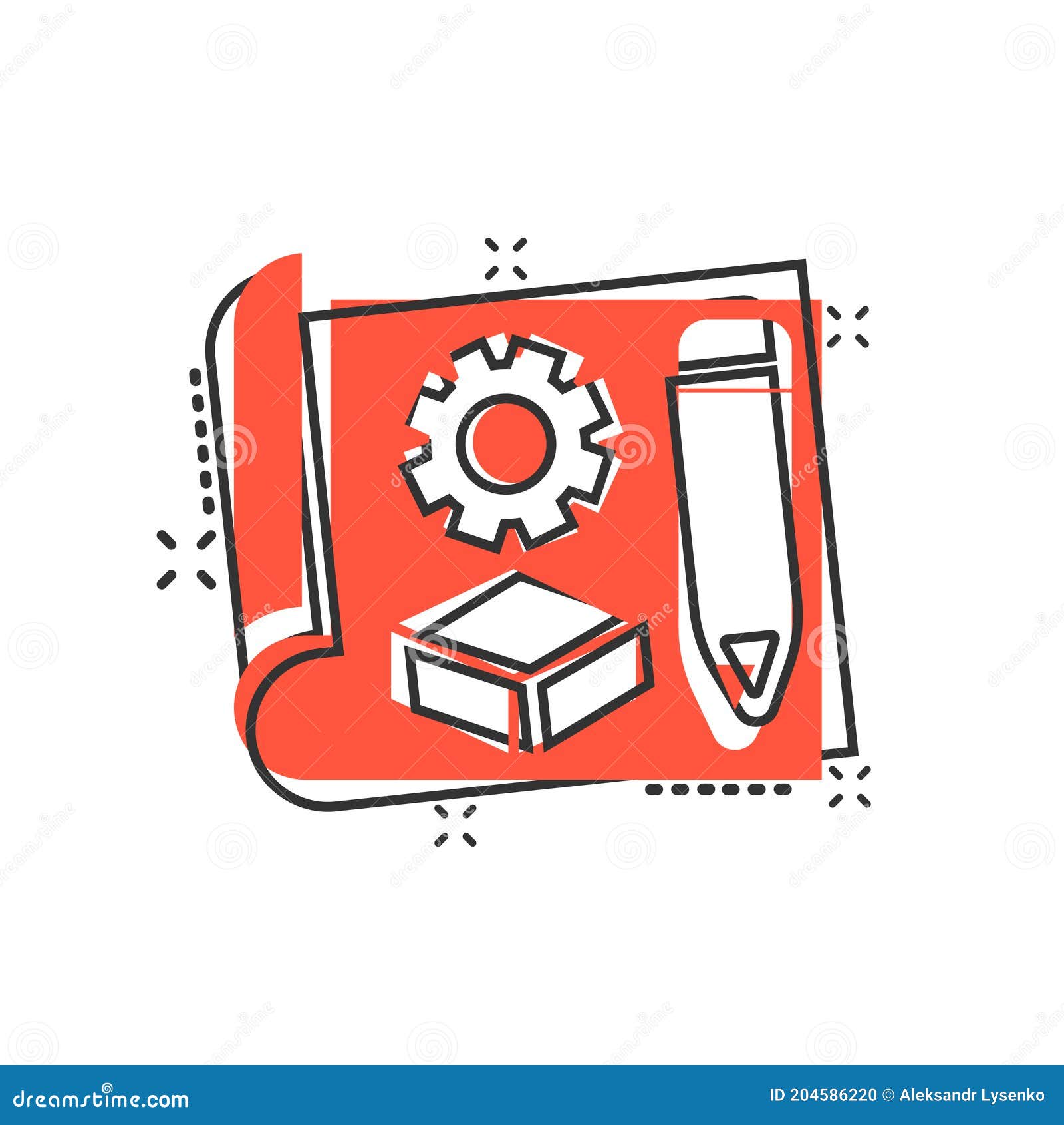 Prototype Icon in Comic Style. Startup Cartoon Vector Illustration on ...