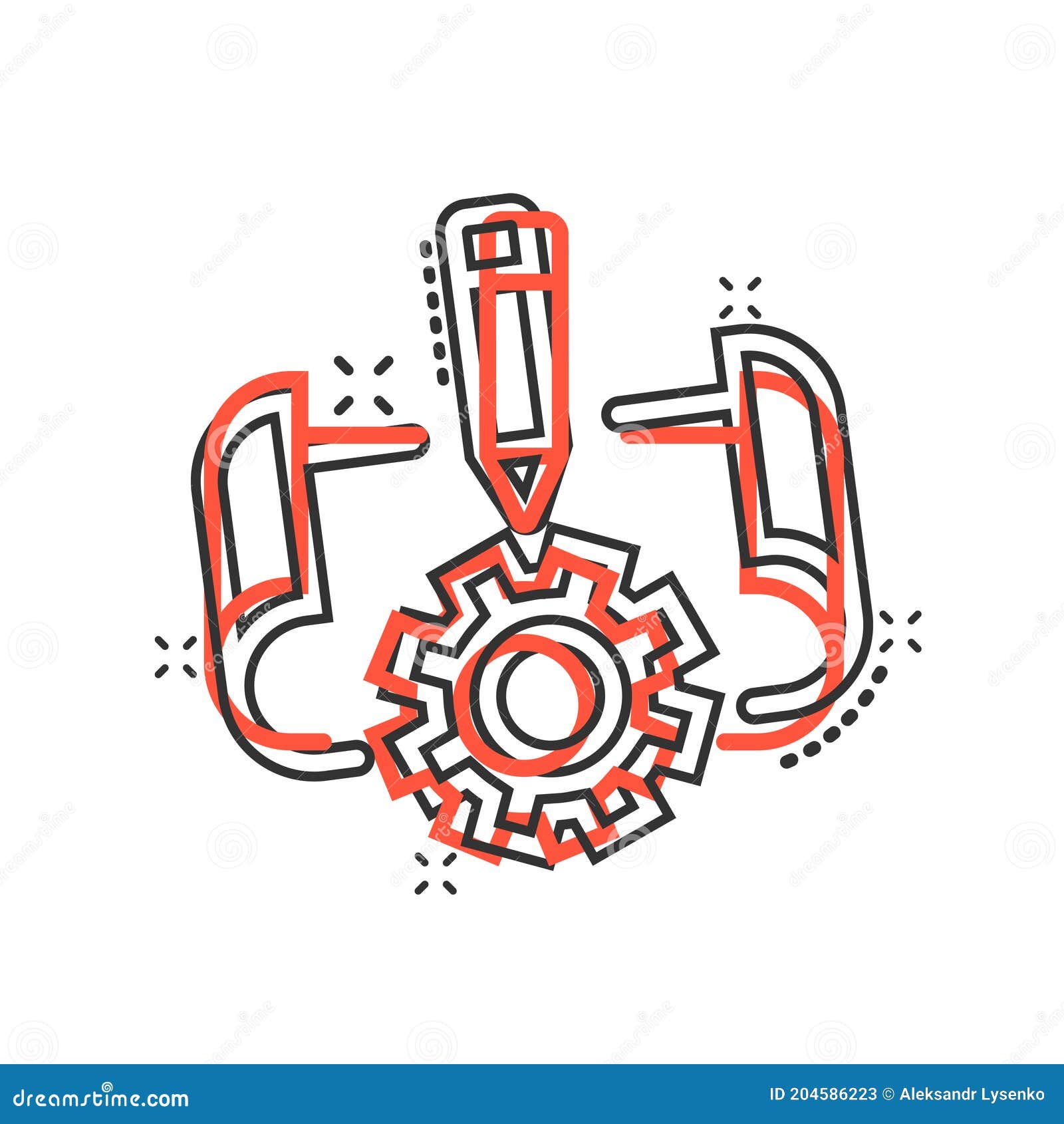Prototype Icon in Comic Style. Startup Cartoon Vector Illustration on ...