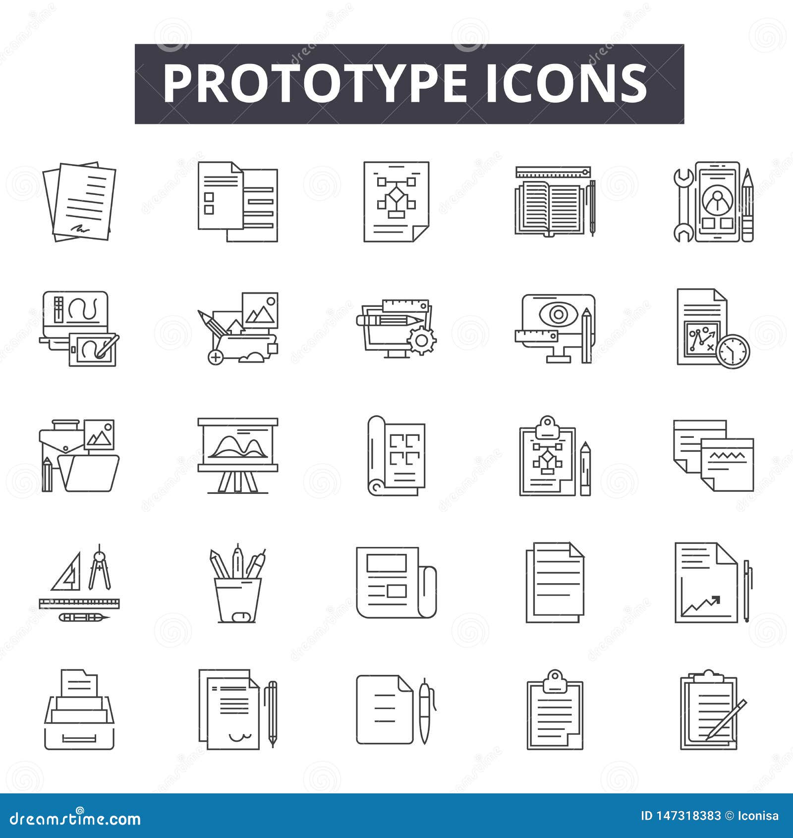 Prototype Line Icons, Signs, Vector Set, Linear Concept, Outline ...
