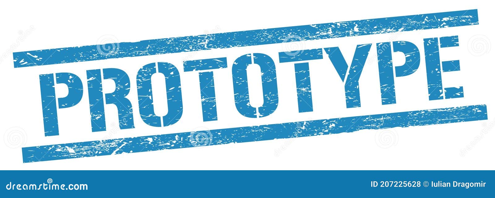 PROTOTYPE Text on Blue Grungy Rectangle Stamp Stock Illustration ...