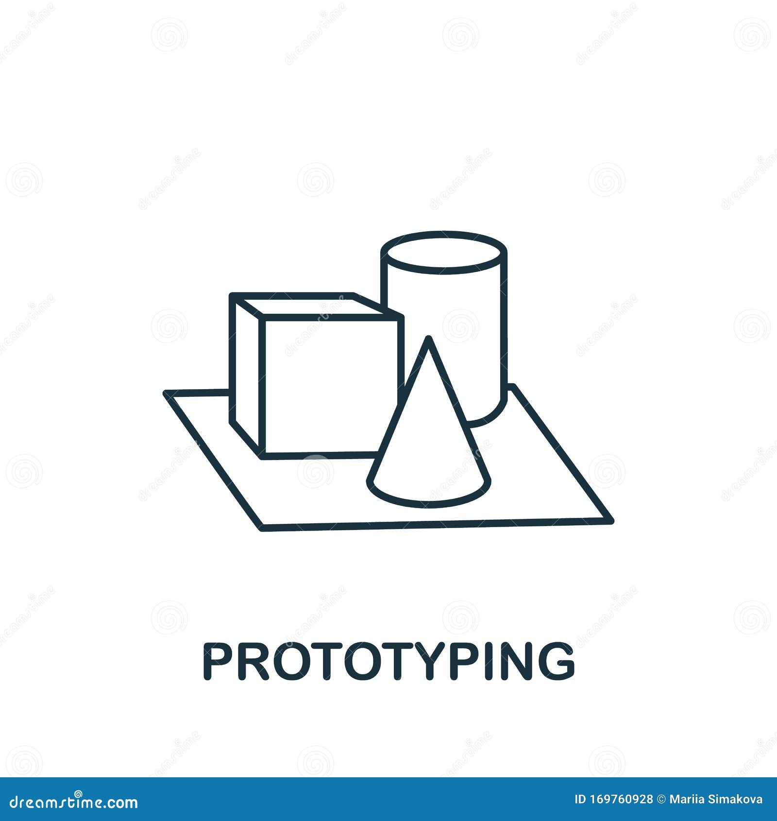 Prototyping Icon. Simple Line Element Prototyping Symbol for Templates ...
