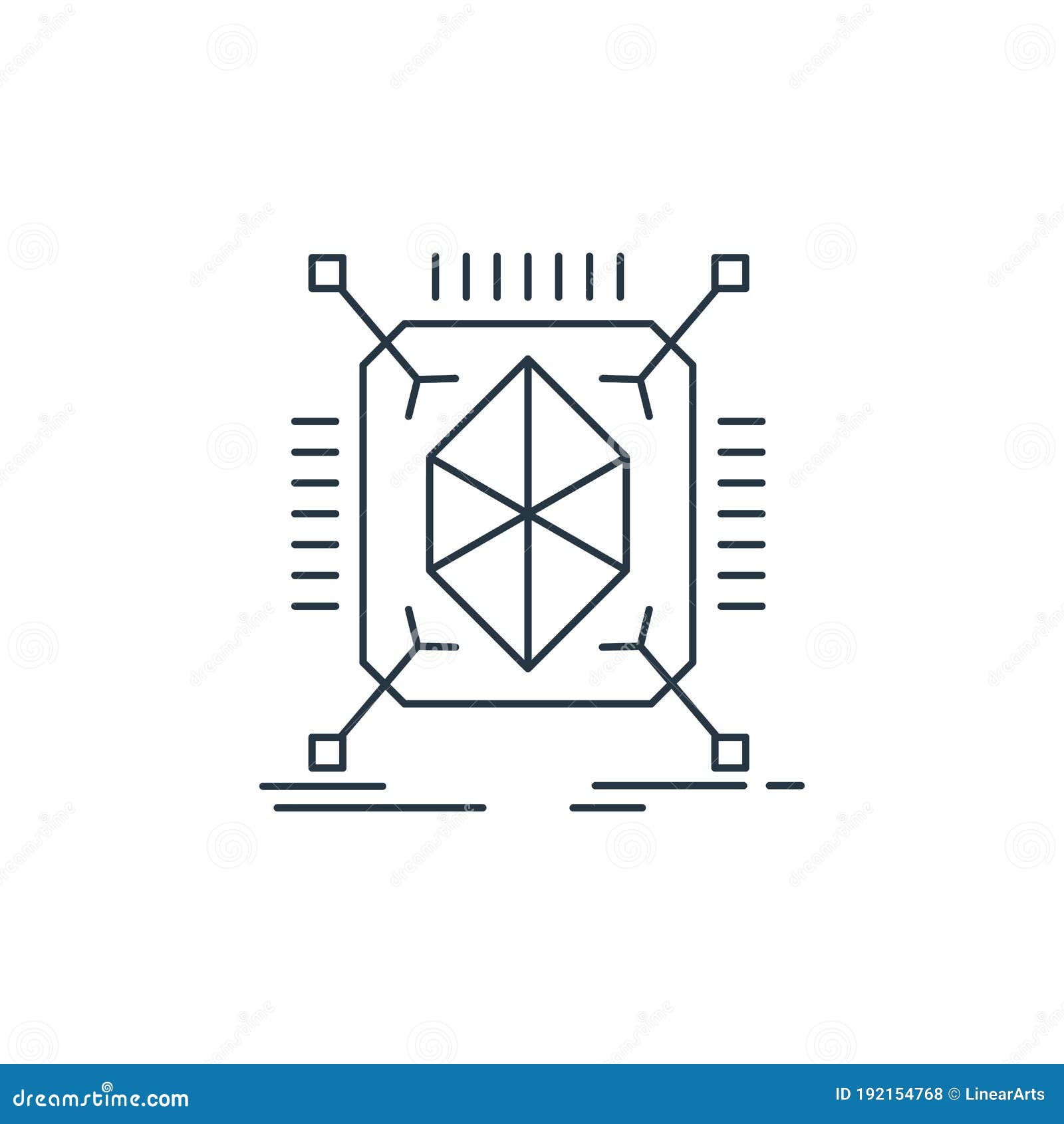 Prototyping Icon Vector from D Printing and Communication Concept. Thin ...