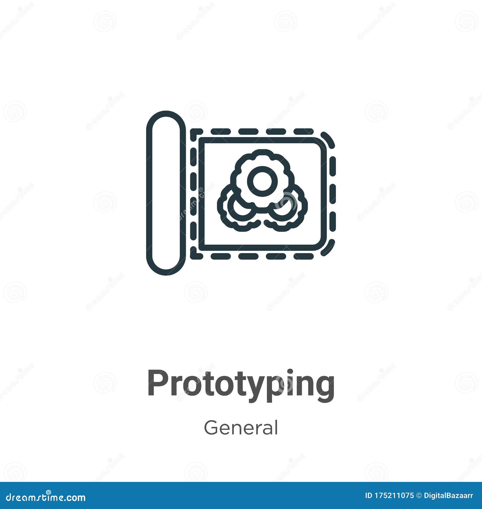 Prototyping Outline Vector Icon. Thin Line Black Prototyping Icon, Flat ...