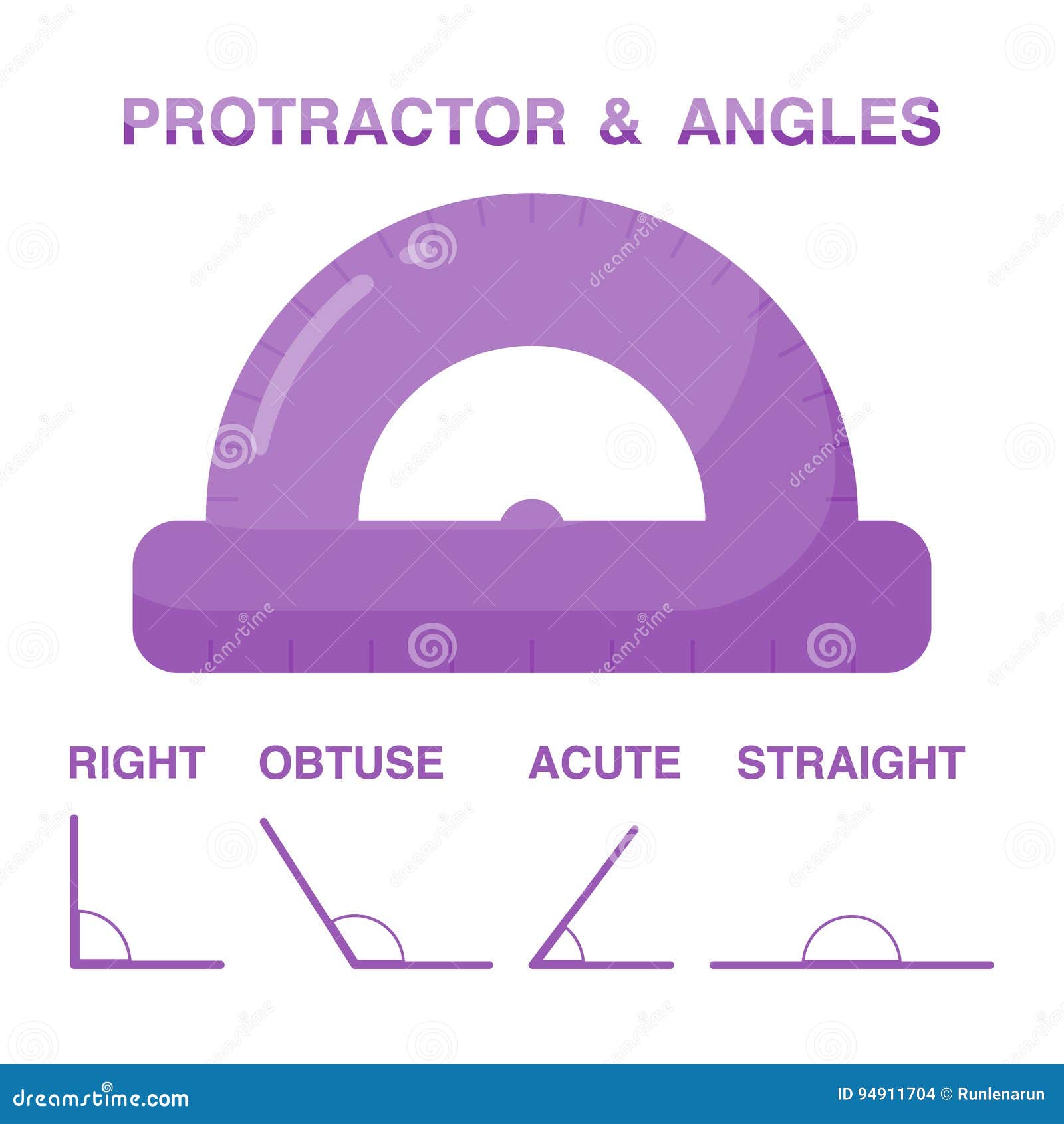 Protractor. Angles Measuring Tool, Round 360 Protractors Scale And 180 ... Protractor. Angles Measuring Tool, Round 360 Protractors Scale And 180 ...