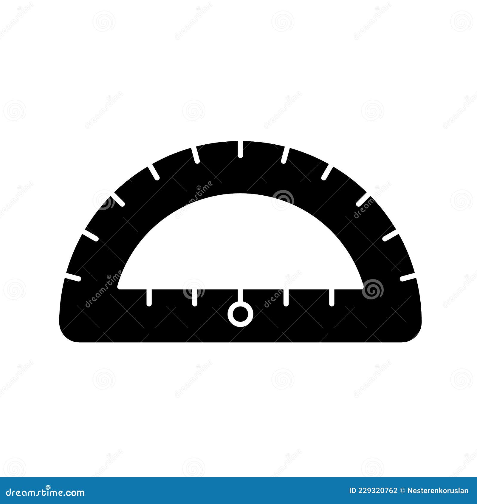 Protractor Black Icon. Angle Measurement. Geometry Tool Vector ...