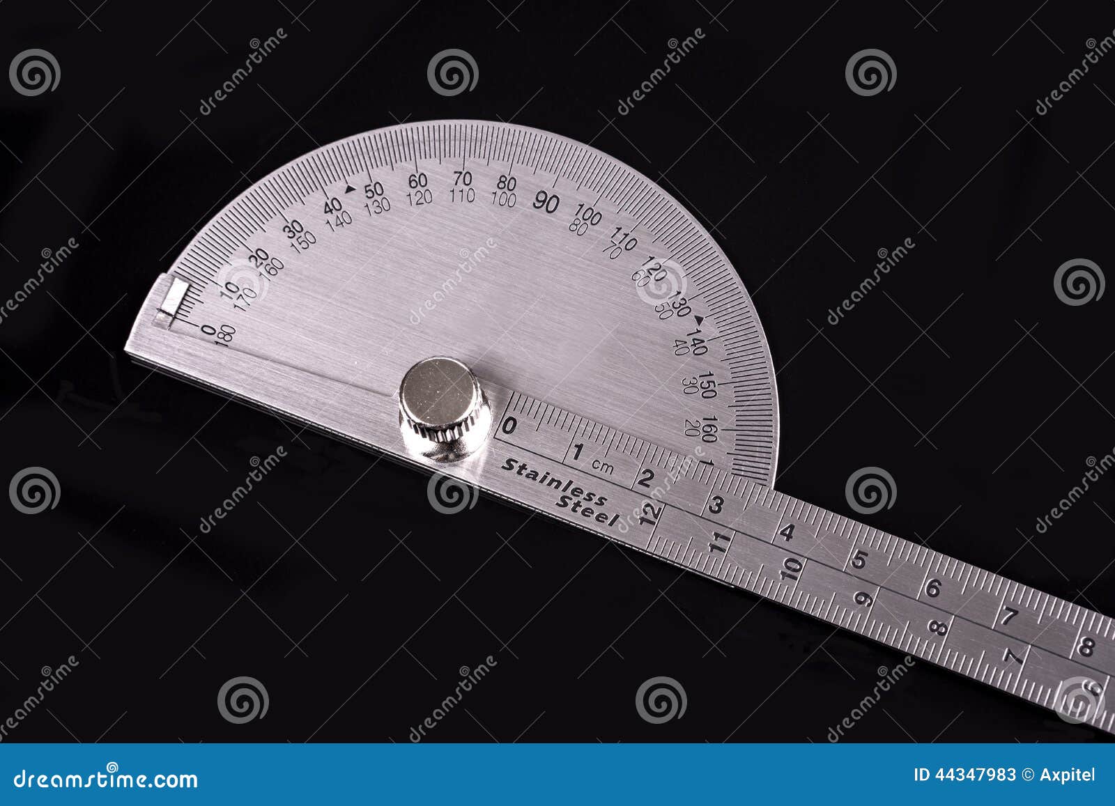 Protractor on black stock image. Image of gauge, meter - 44347983
