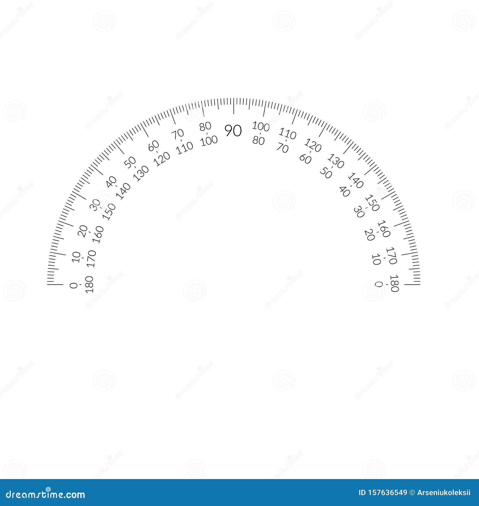Protractor Circular Scale Bar Overlay Stock Vector - Illustration of ...