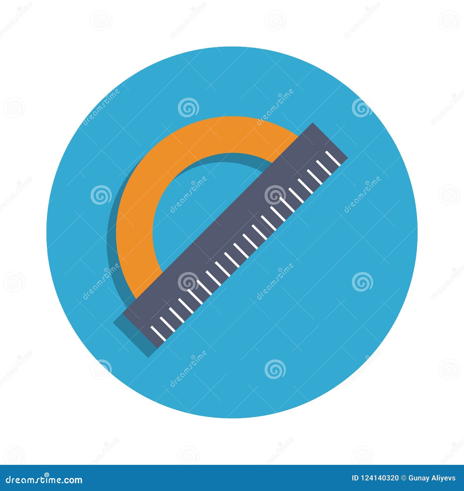 Protractor Colored in Blue Badge Icon. Element of School Icon for ...