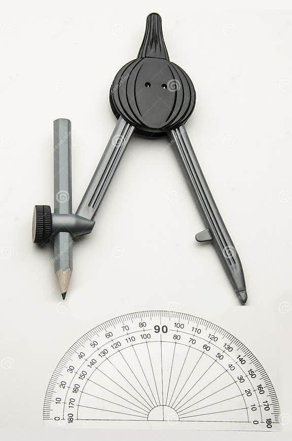 Protractor and Compass stock photo. Image of protractor - 35326622