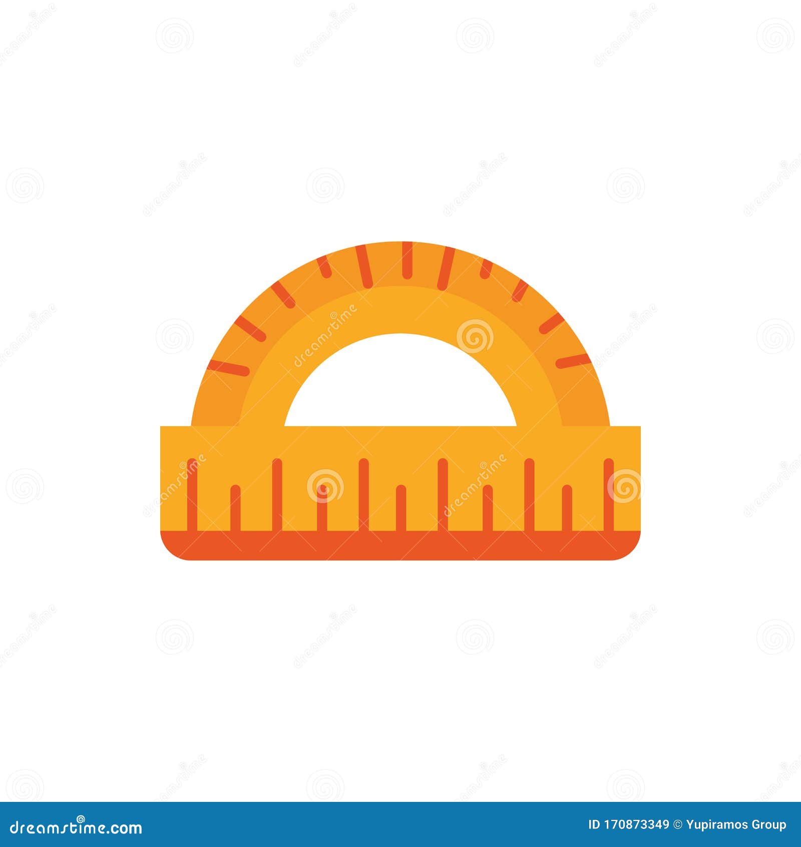Protractor Geometric Supply Education School Icon Design Stock Vector ...