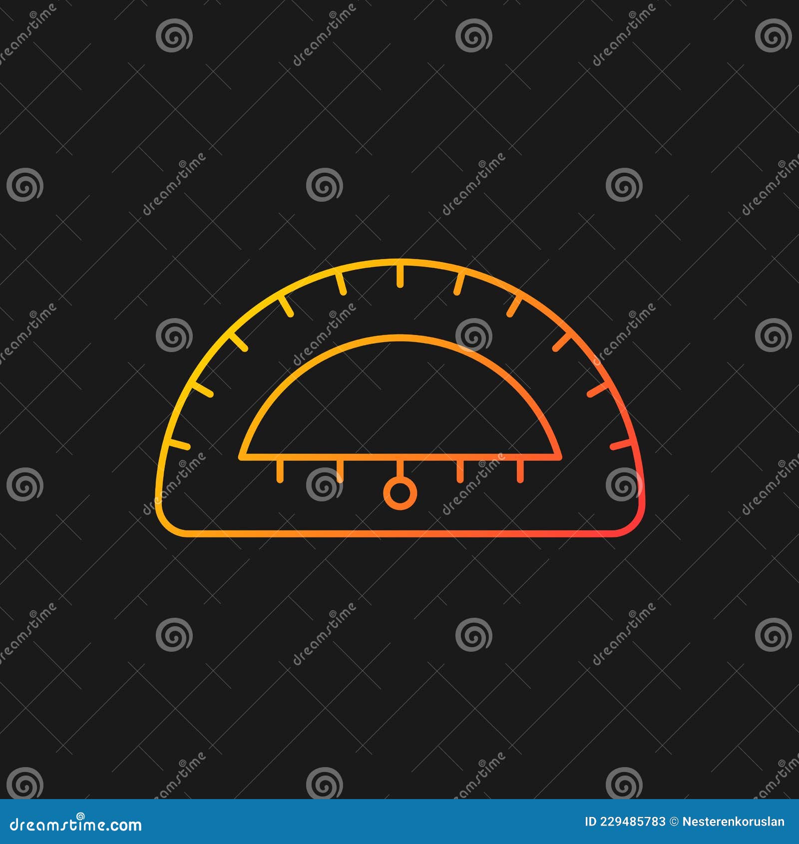 Protractor Gradient Vector Icon for Dark Theme Stock Vector ...