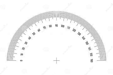 Protractor Grid for Measuring Angle or Tilt. 180 Degrees Scale Stock ...