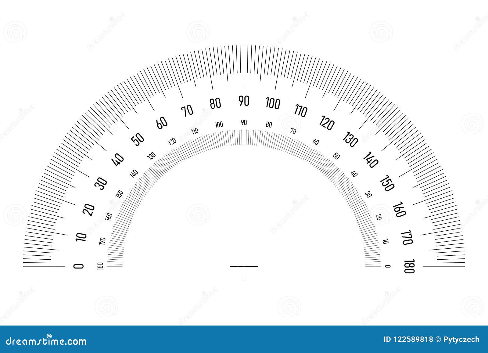 Protractor Grid for Measuring Angle or Tilt. Double Side 180 Degrees ...