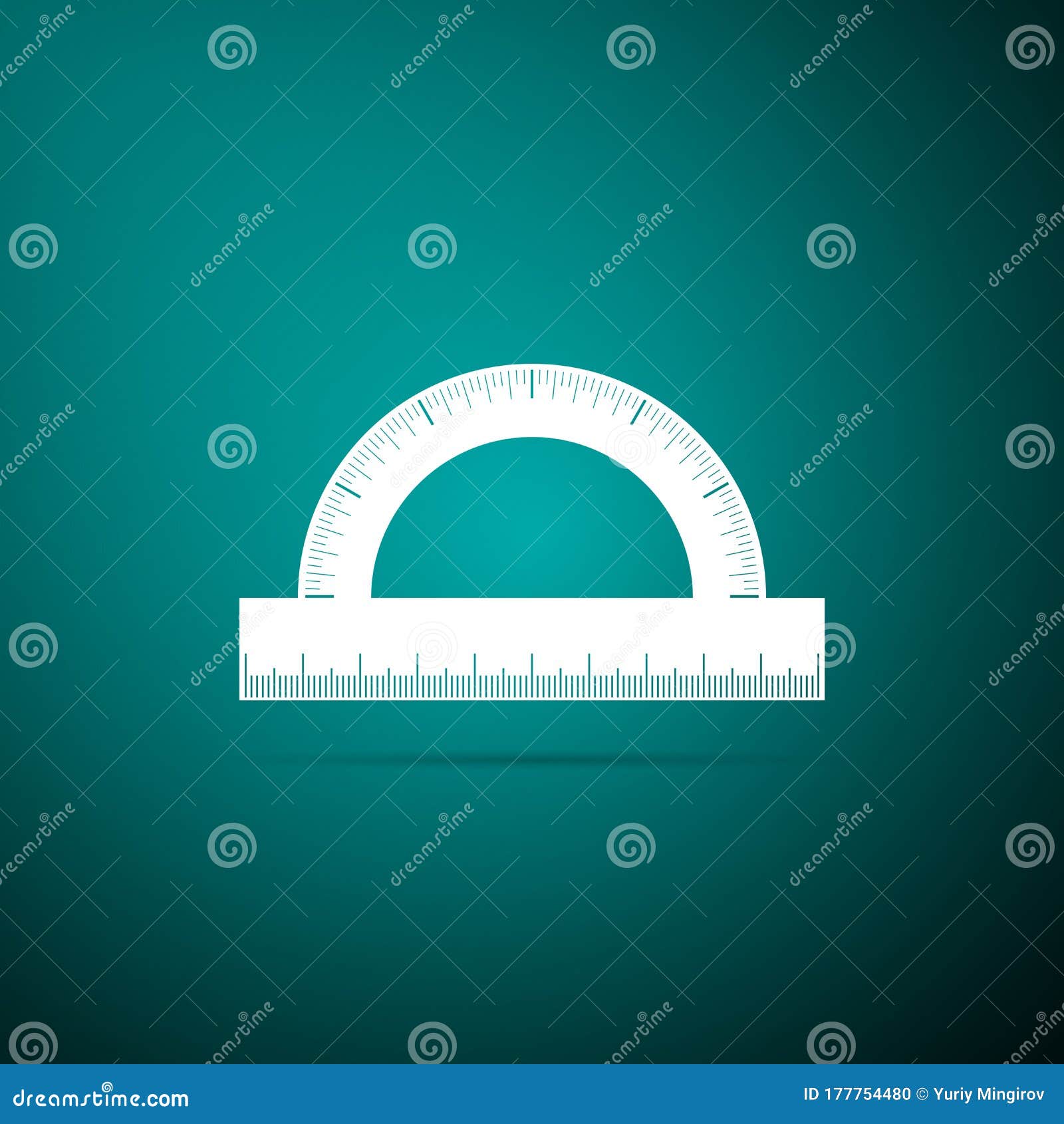 Protractor Grid for Measuring Degrees Icon Isolated on Green Background ...