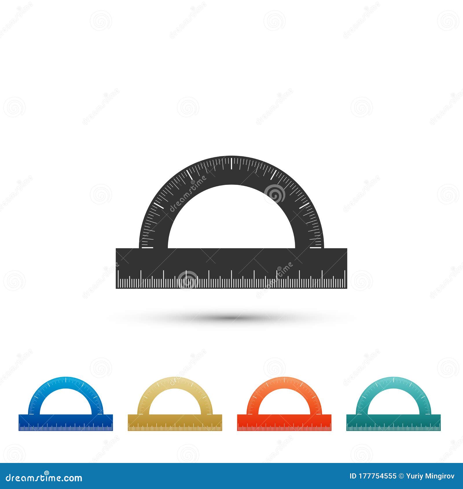 Protractor Grid for Measuring Degrees Icon Isolated on White Background ...