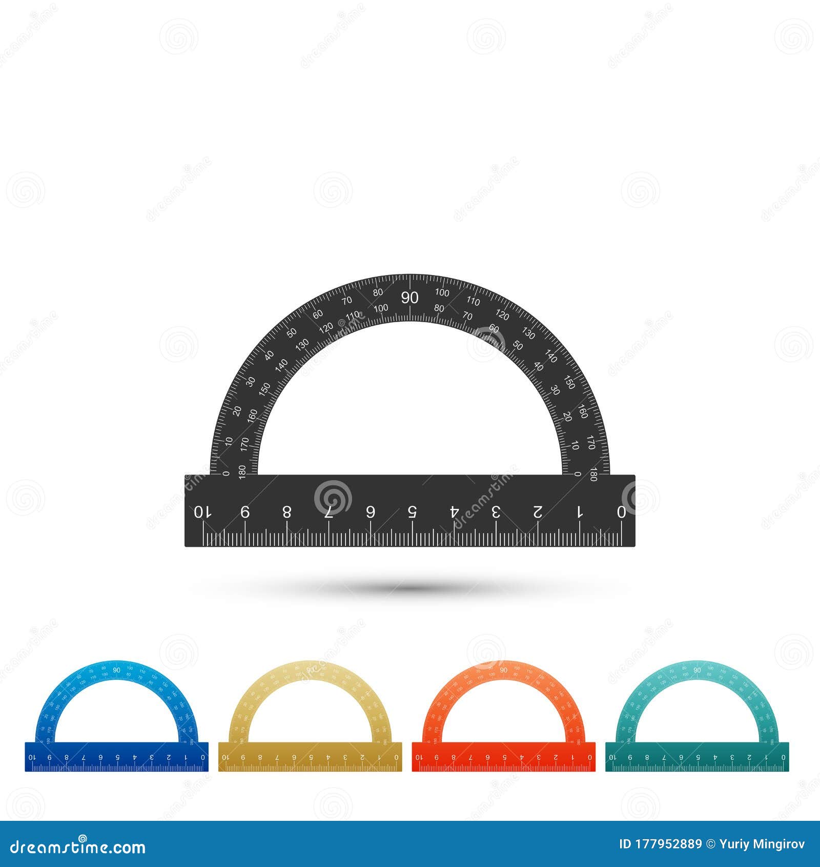 Protractor Grid for Measuring Degrees Icon Isolated on White Background ...