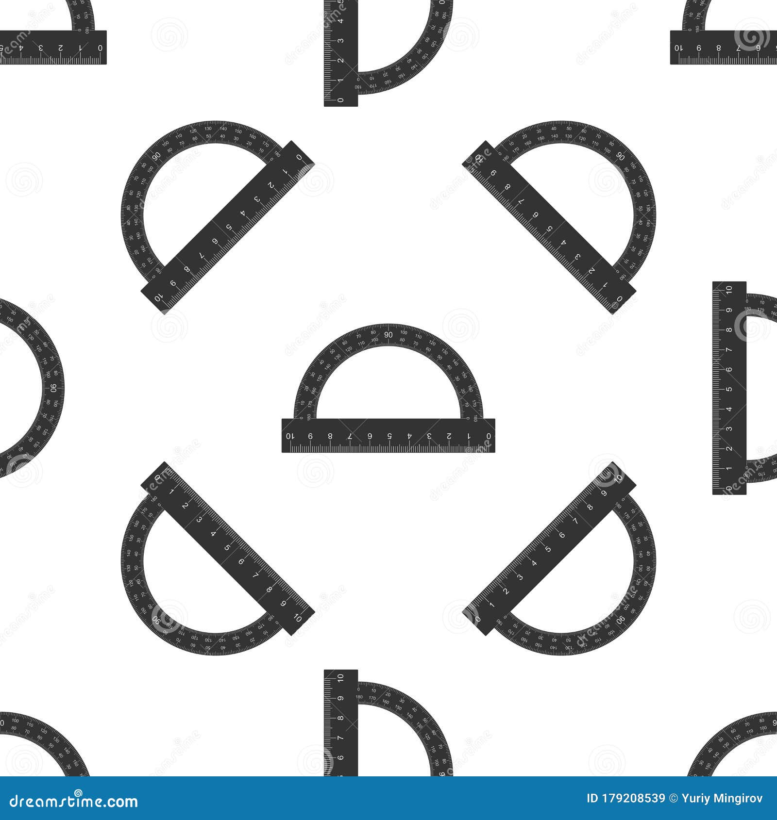 Protractor Grid for Measuring Degrees Icon Seamless Pattern on White ...
