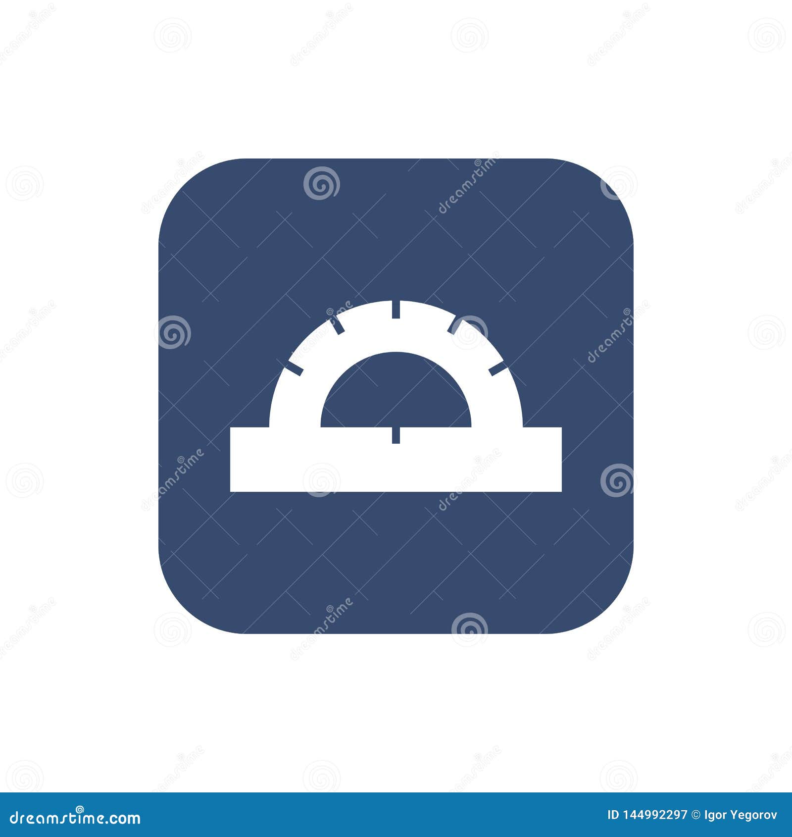 Protractor Icon in Flat Style Isolated on Dark Background. for Your ...