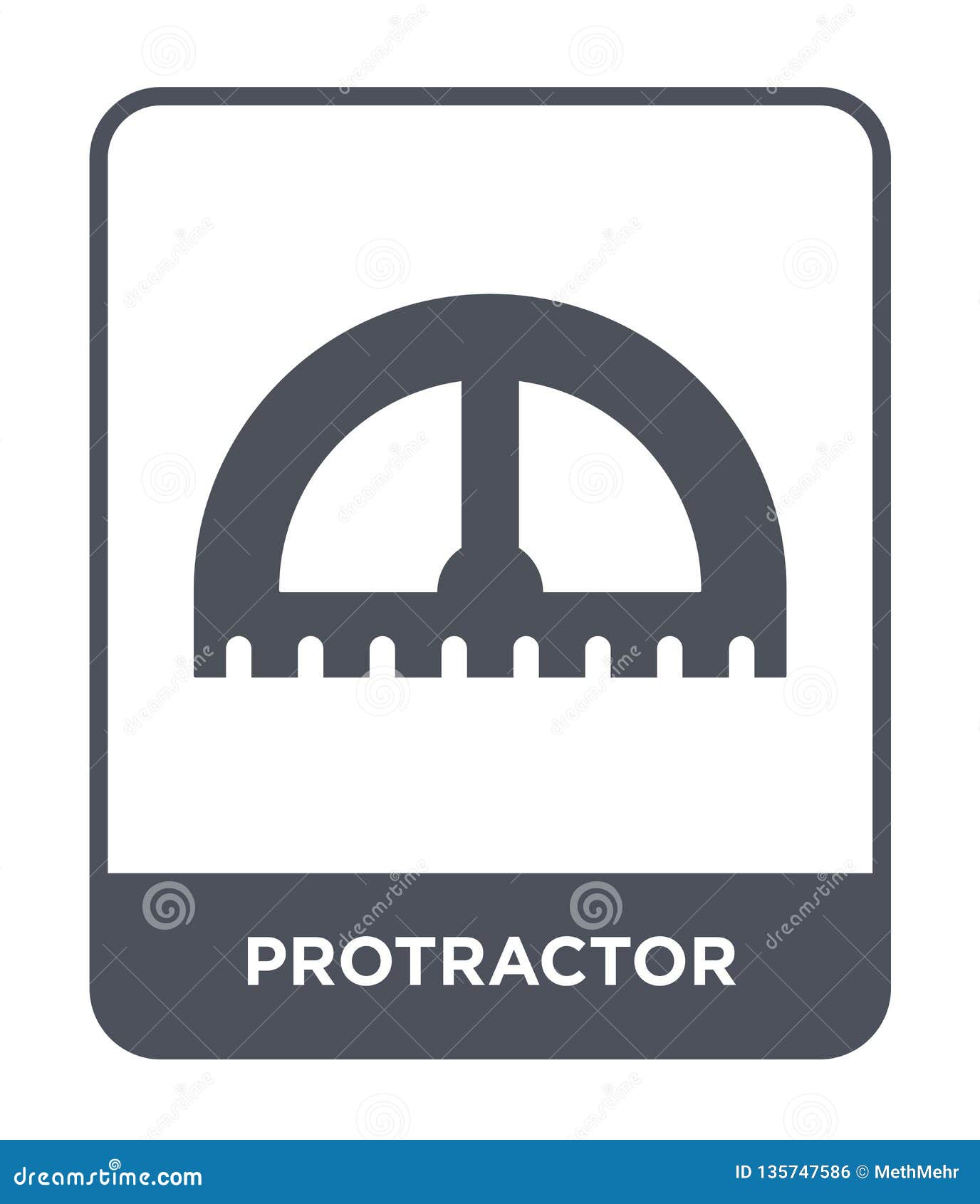 Protractor Icon in Trendy Design Style. Protractor Icon Isolated on ...