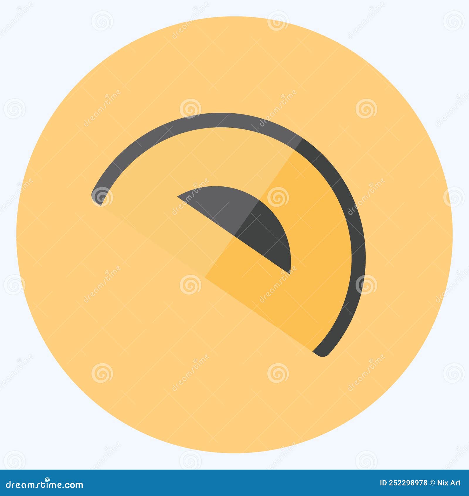 Protractor Icon in Trendy Flat Style Isolated on Soft Blue Background ...