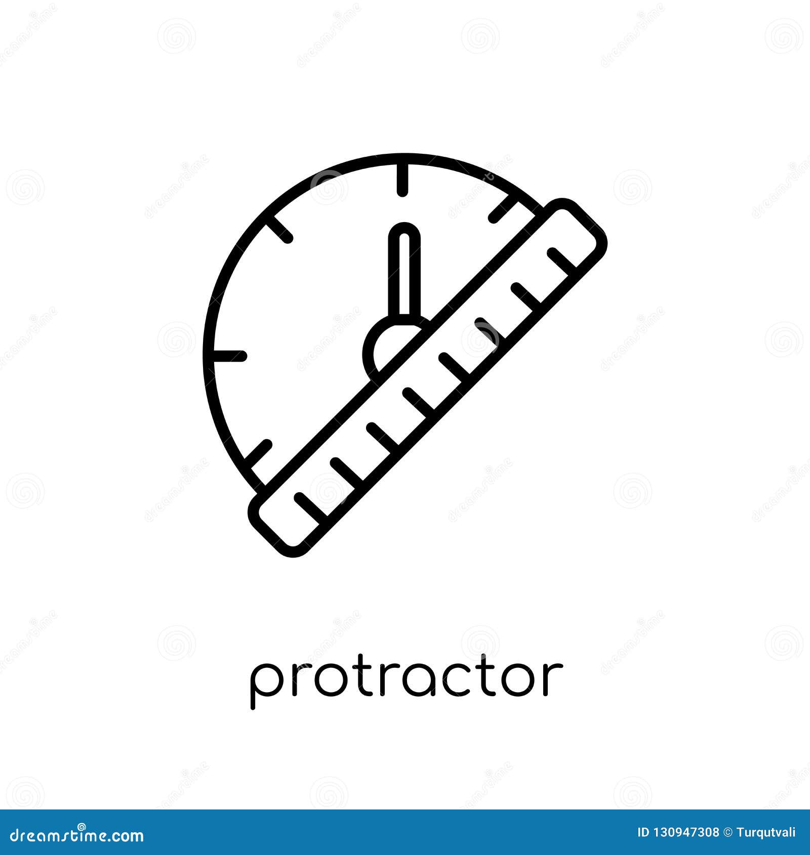 Protractor Thin Line Icon. Ruler For Measuring Degree Symbol, Outline ...