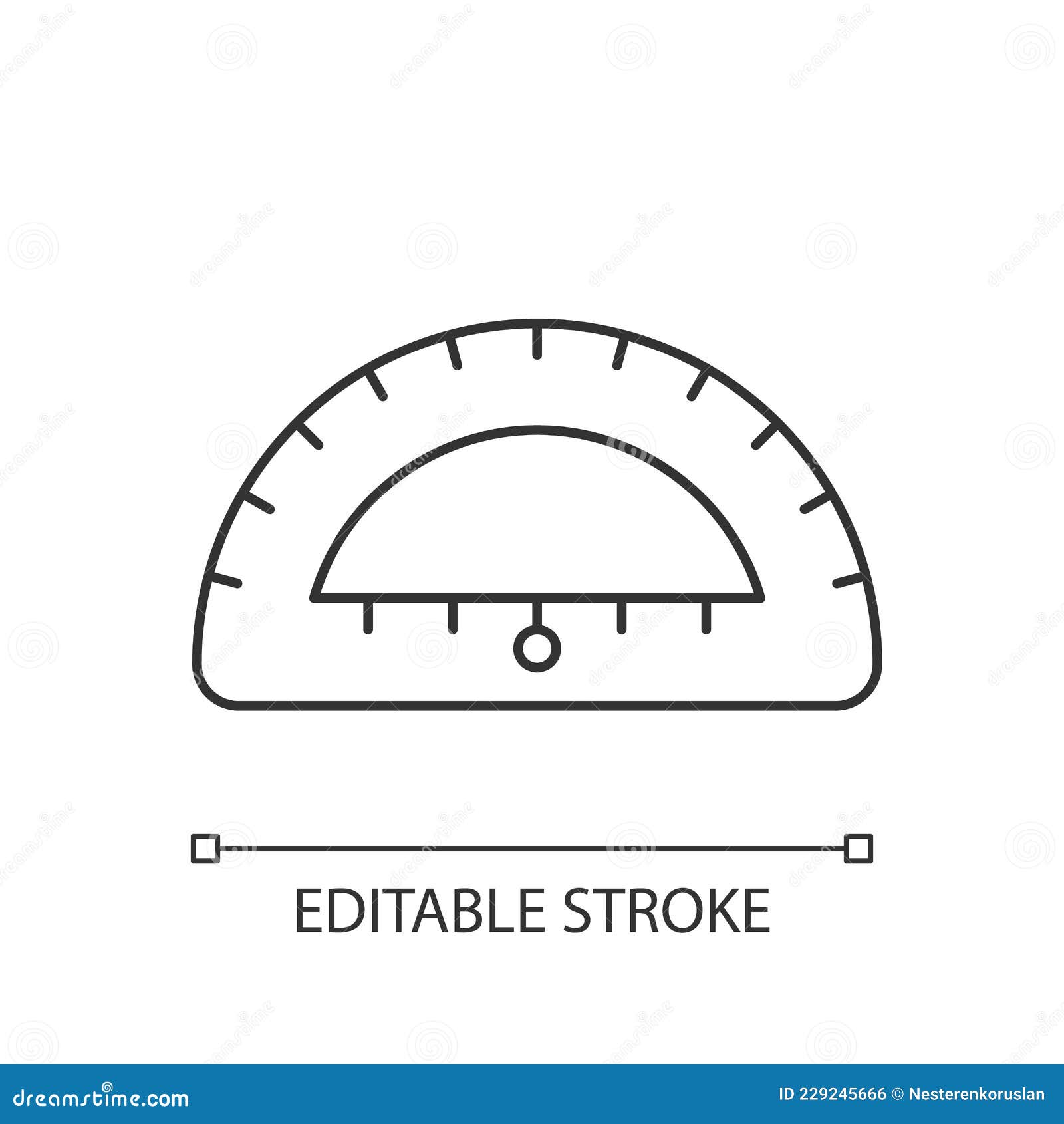 Protractor linear icon stock vector. Illustration of office - 229245666