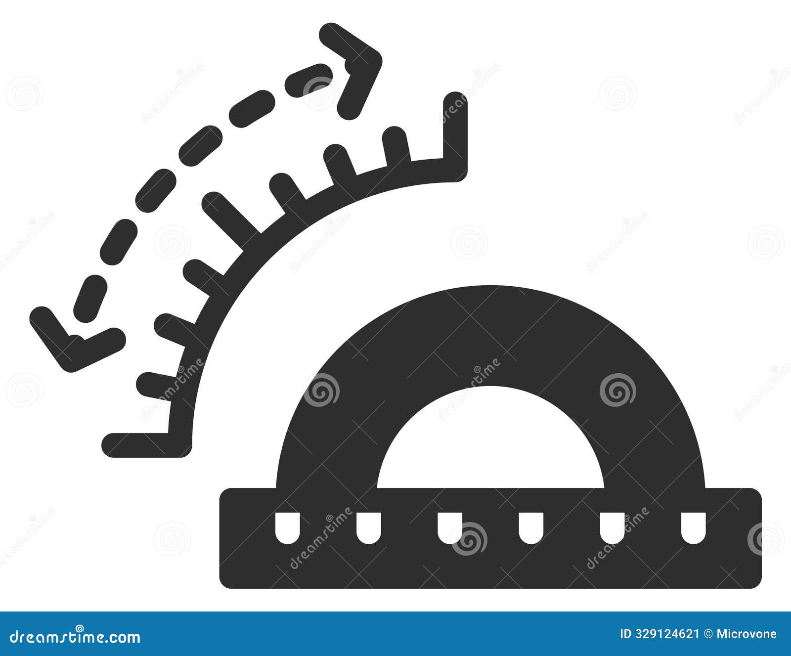 Protractor Measure Angle Tool. Geometric Black Icon Stock Illustration ...