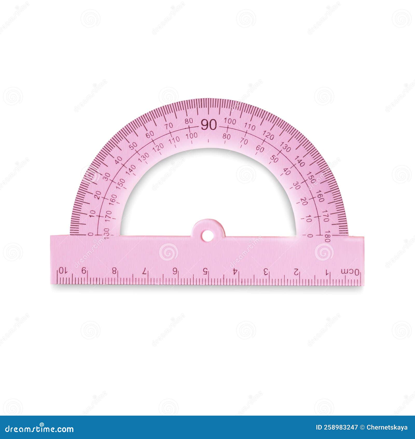 Protractor with Measuring Length and Degrees Markings Isolated on White ...